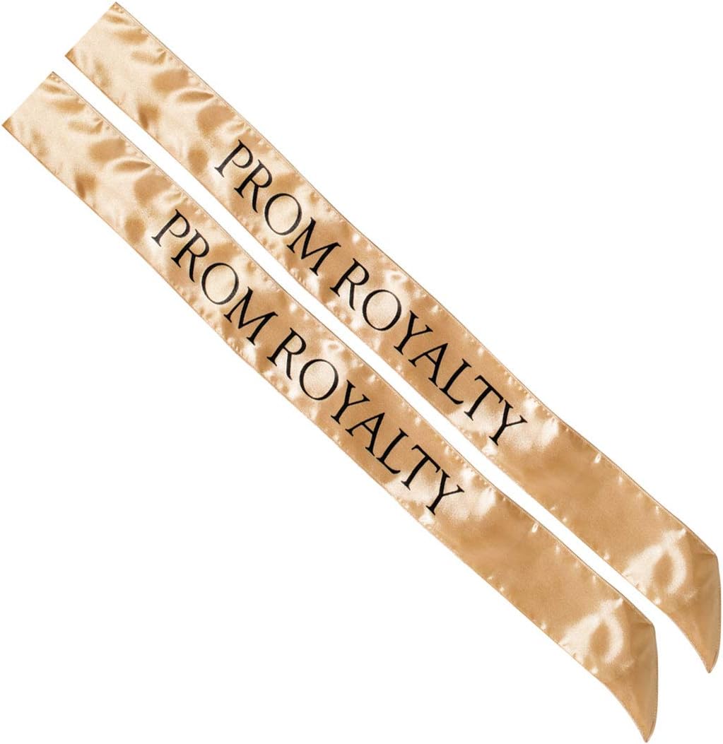 Amazon.com: Anderson's Prom Royalty Sashes, Gold with Black Imprint ...