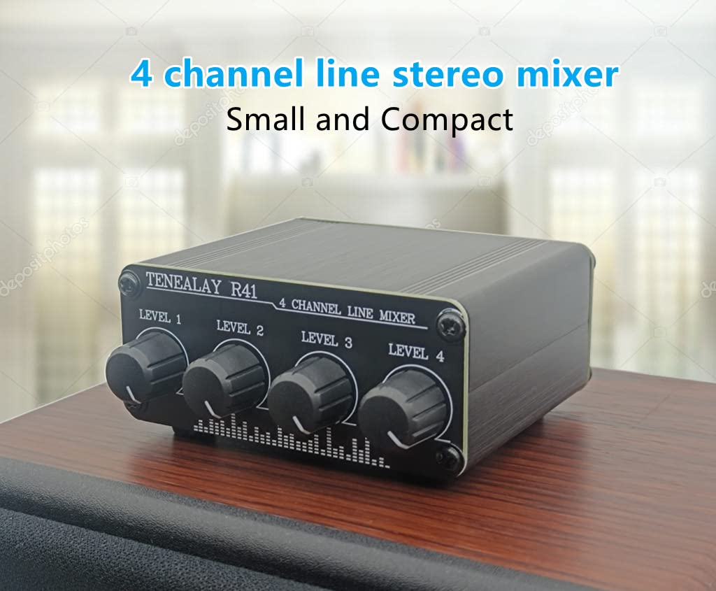 Snapklik.com : 4-Channel RCA Audio Mixer Stereo Line Levels Control Box ...