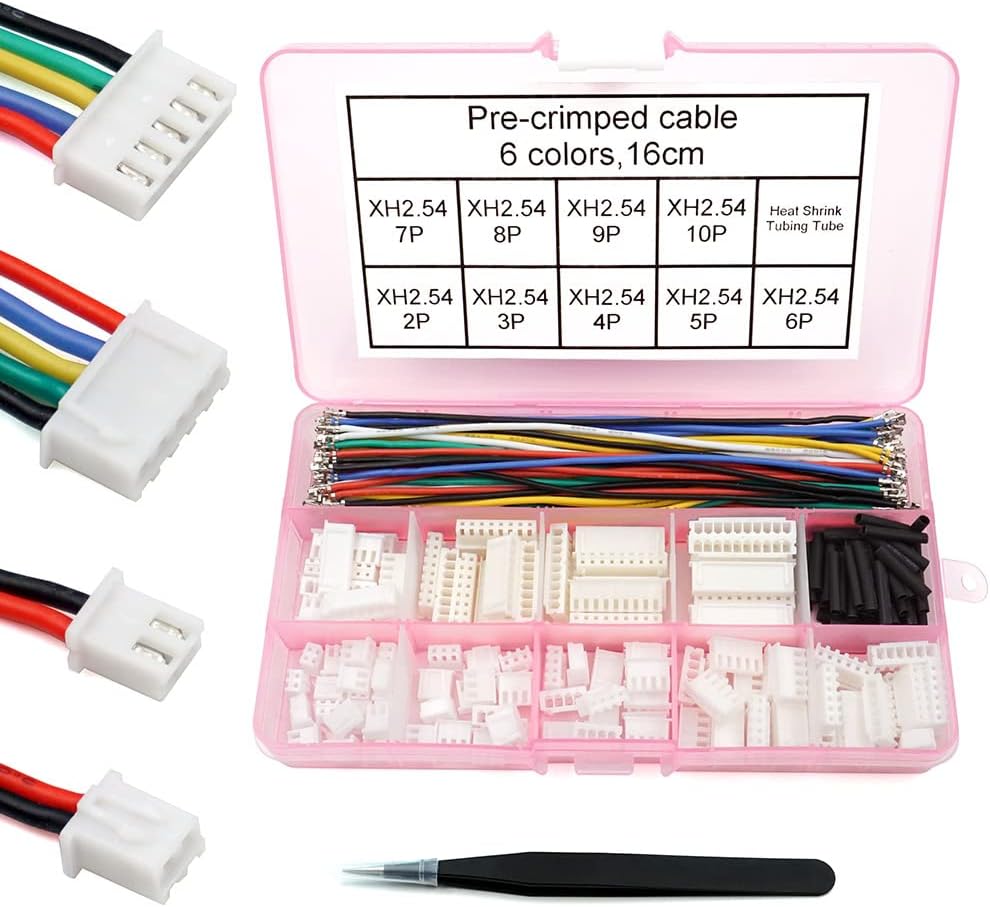 Kit de connecteurs XH 2,54 mm avec câble pré-serti 2/3/4/5/6/7/8/9/10 broches, câble adaptateur ...