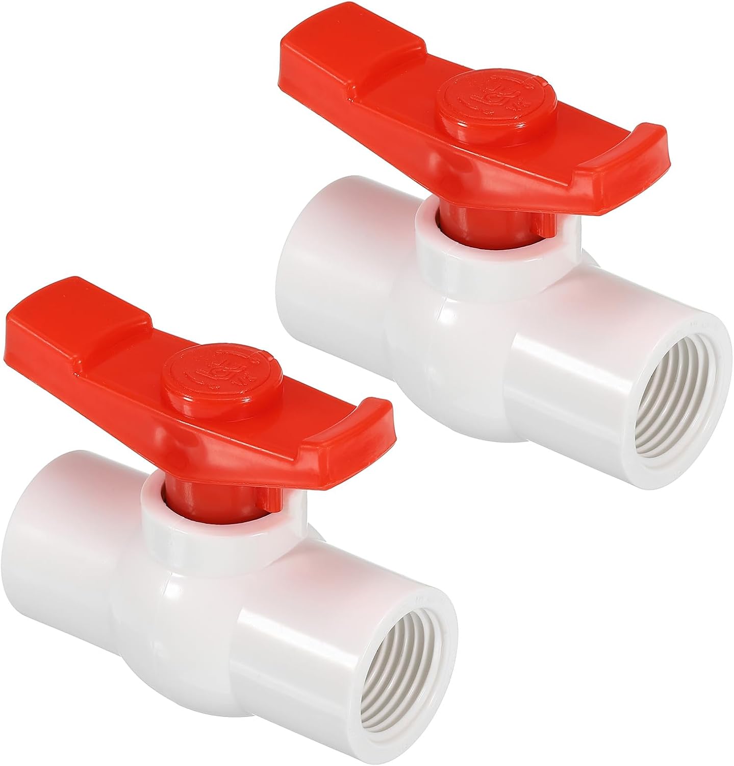 PATIKIL G1/2 PVC Ball Valve, 2 Pack Threaded Shut-Off Valve with Easy ...