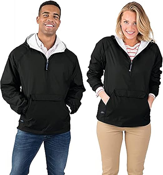 Amazon.com: Charles River Apparel Classic Windbreaker Pullover Hooded ...