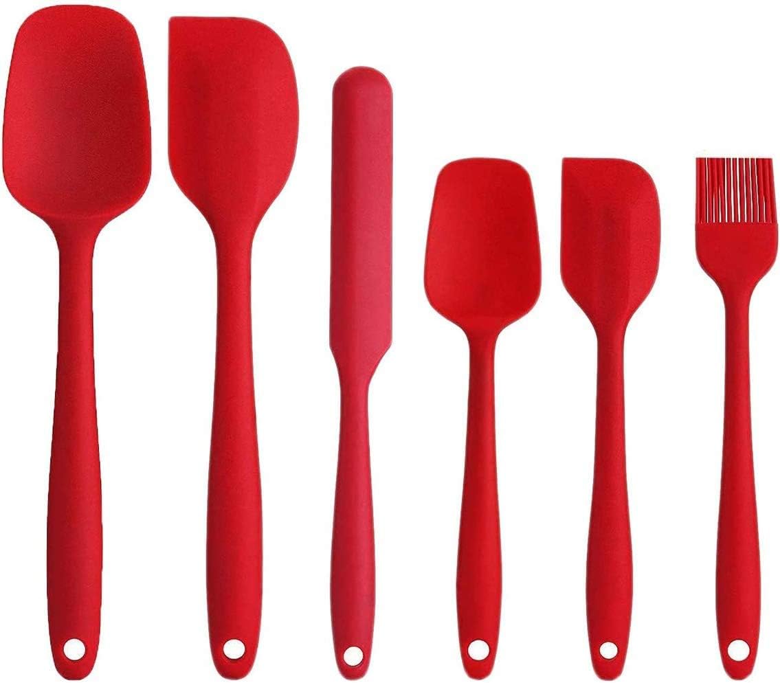 Amazon.com: Silicone Spatula Set, YISSCEN Heat Resistant Scrapers with ...