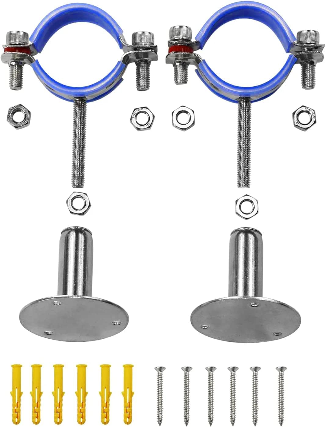 Snapklik.com : 2 Pcs 304 Stainless Steel Pipe Supports, Wall Mount ...