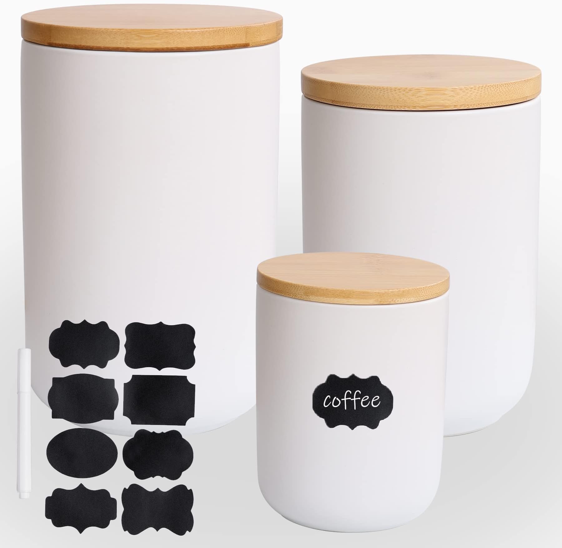 Amazon.com: Ceramic Canisters Sets for Kitchen, Airtight Canister with ...