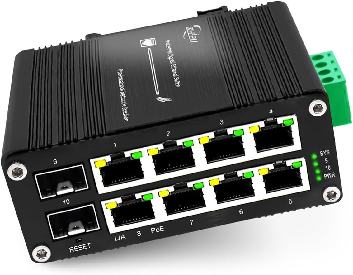 Amazon.com: Xnyahitog Industrial Managed 8 Port PoE Ethernet Switch ...