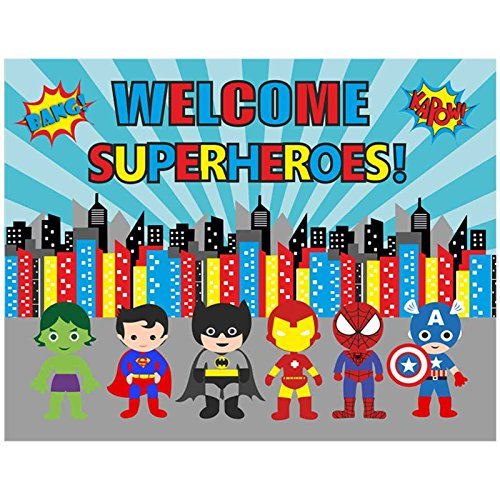Party Propz Superhero Theme Backdrop (4Ft-6Ft) for Superhero Birthday ...