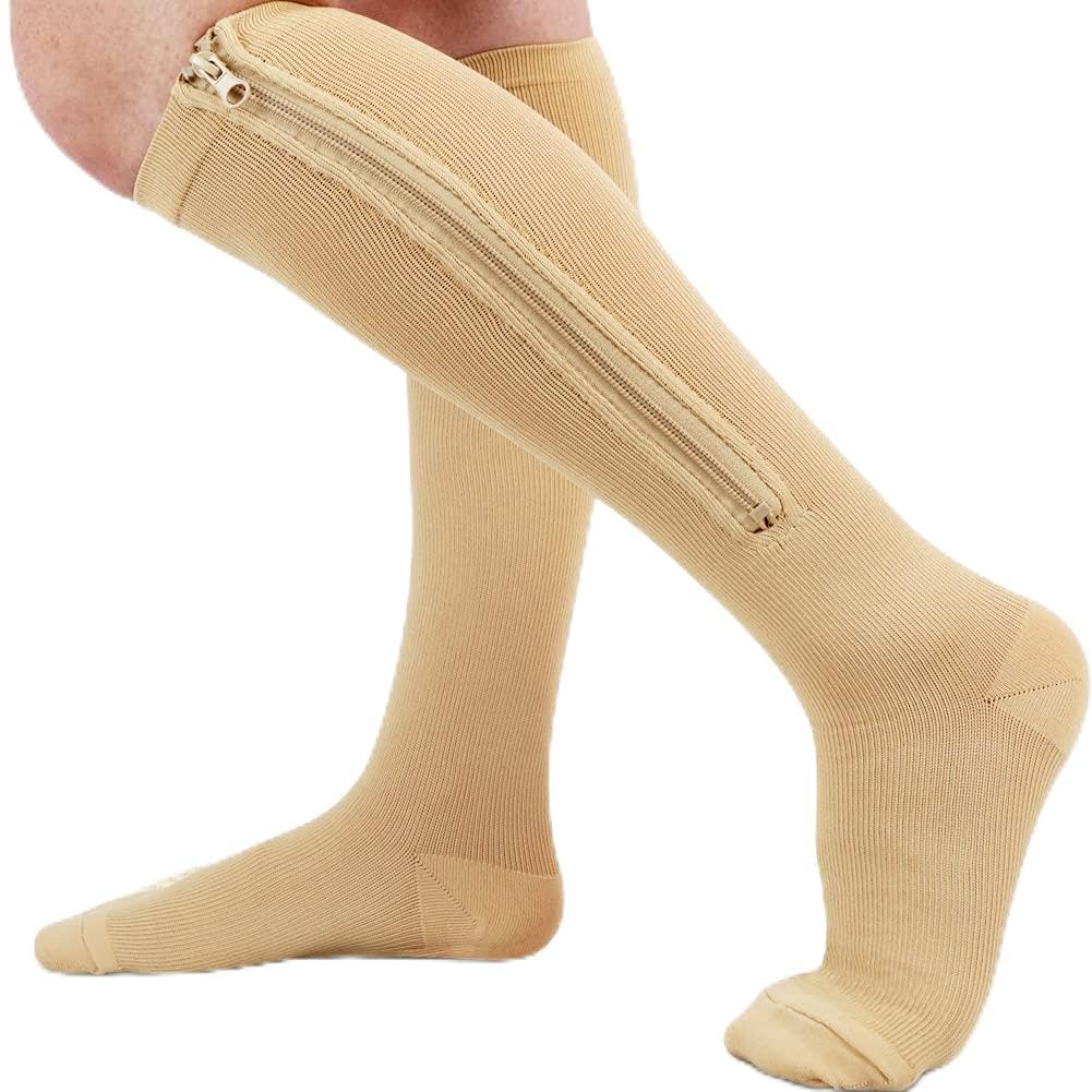 Amazon.com: Ailaka Medical 15-20 mmHg Zipper Compression Socks Women ...