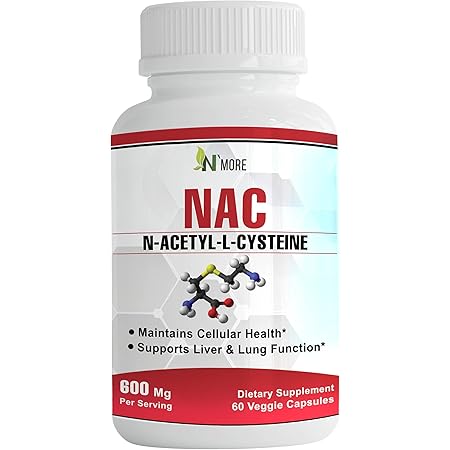 Amazon.com: N'More N-Acetyl-Cysteine (NAC) 600 Mg 60 Veggie Capsules Non-GMO, Gluten Free ...