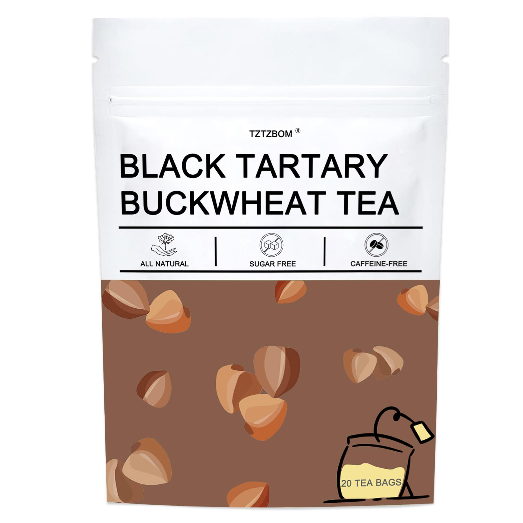 Amazon.com : TZTZBOM Himalayan Tartary Buckwheat Tea, 20 Tea Bags Black ...