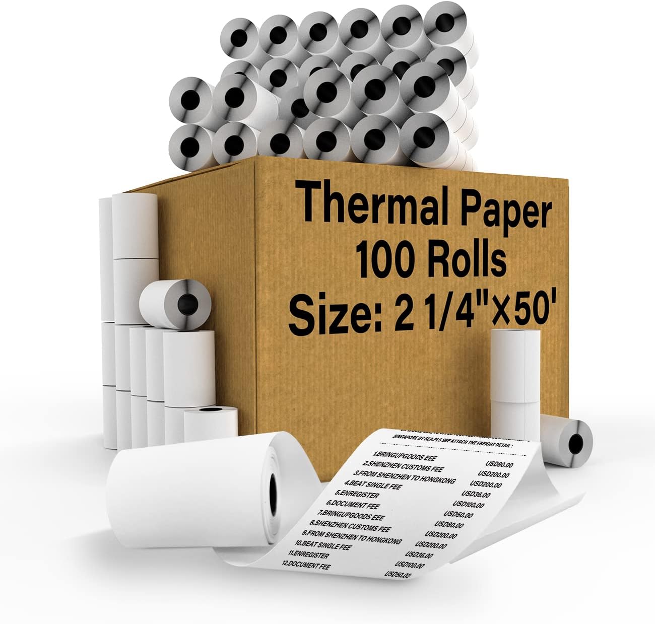 Amazon.com : 2 1/4" x 50' Thermal Paper (100 Rolls), BPA Free Receipt ...