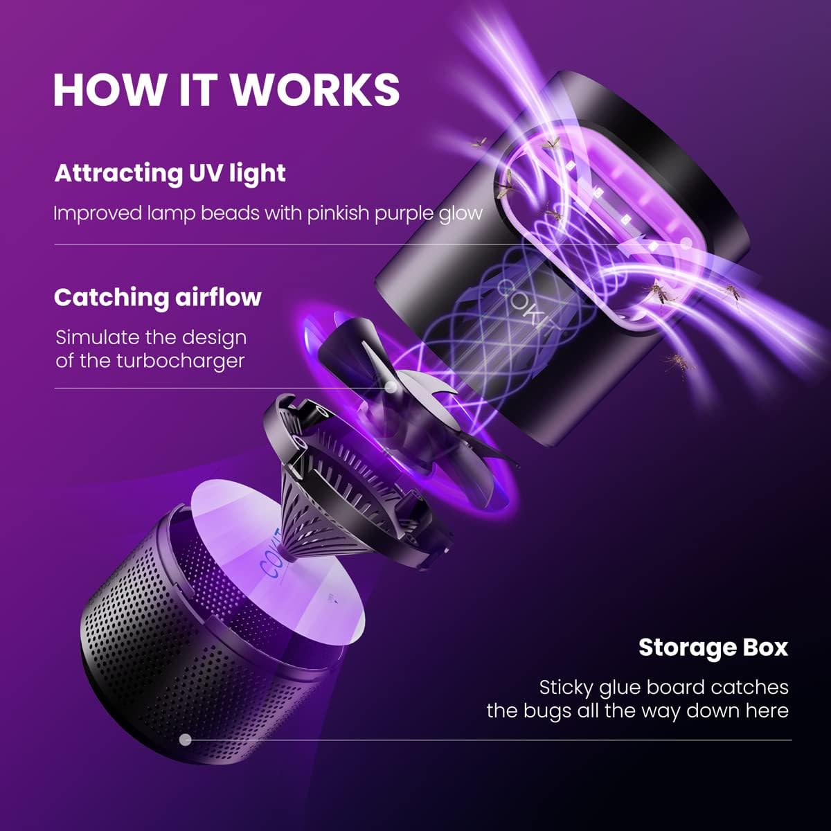COKIT Trampa para insectos de interior, atrapa insectos voladores con ...