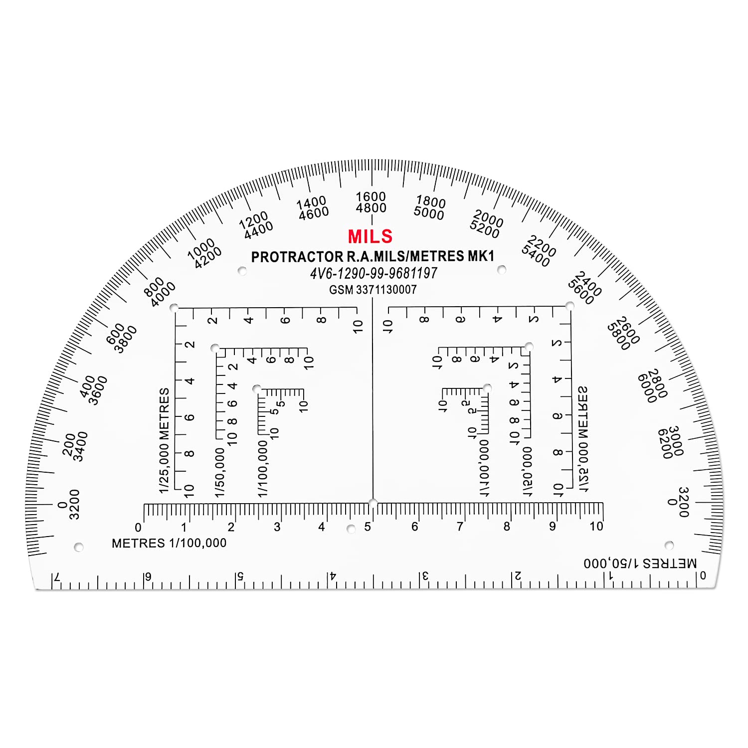 CYA Military Map Protractor for Land Navigation, Military Style UTM ...