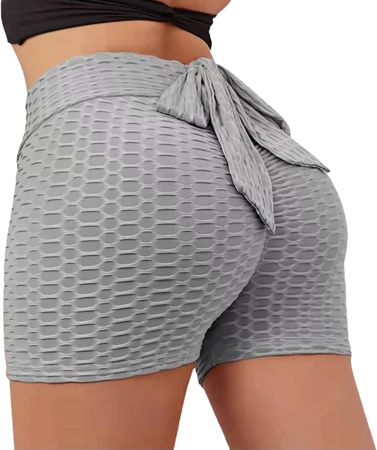 Women Yoga Shorts, High Waisted Brazilian Textured Booty Ruched Biker ...