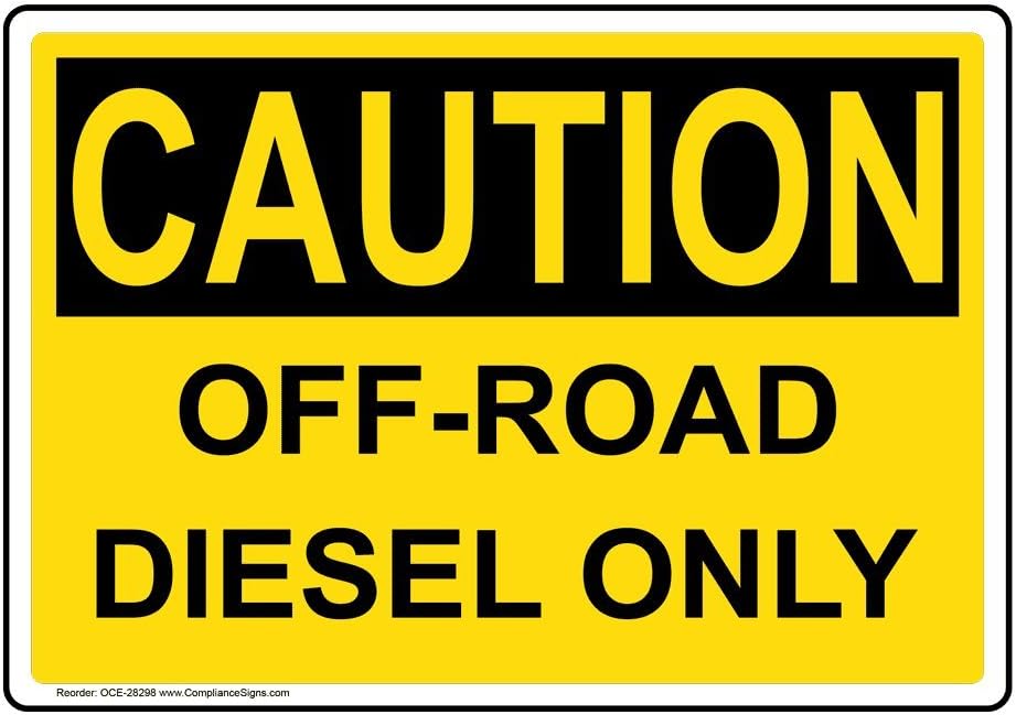 Amazon.com: ComplianceSigns.com Off-Road Diesel Fuel Label Decal, 7x5 ...