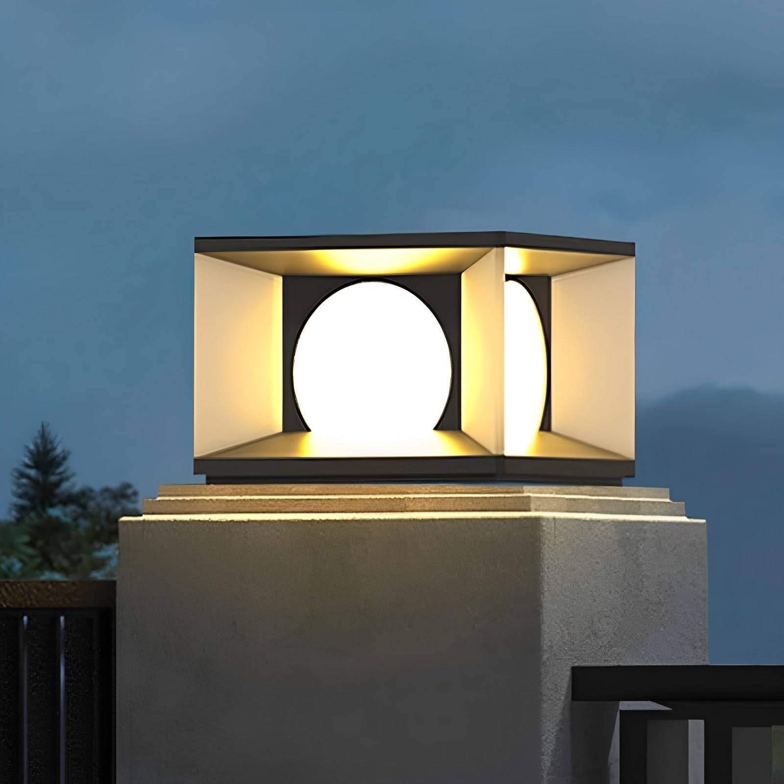 PTOUG Outdoor Post Cap Light - IP65 Waterproof Stainless Steel External ...