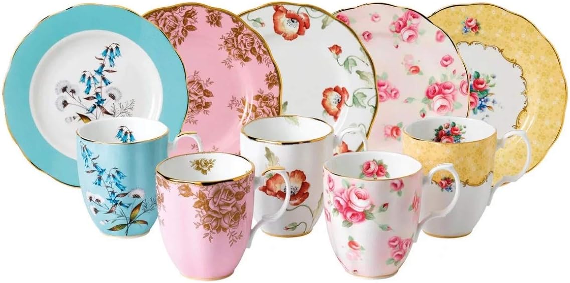 Royal Albert 100 Years 1950-1990 10-Piece Set : Amazon.co.uk: Home ...