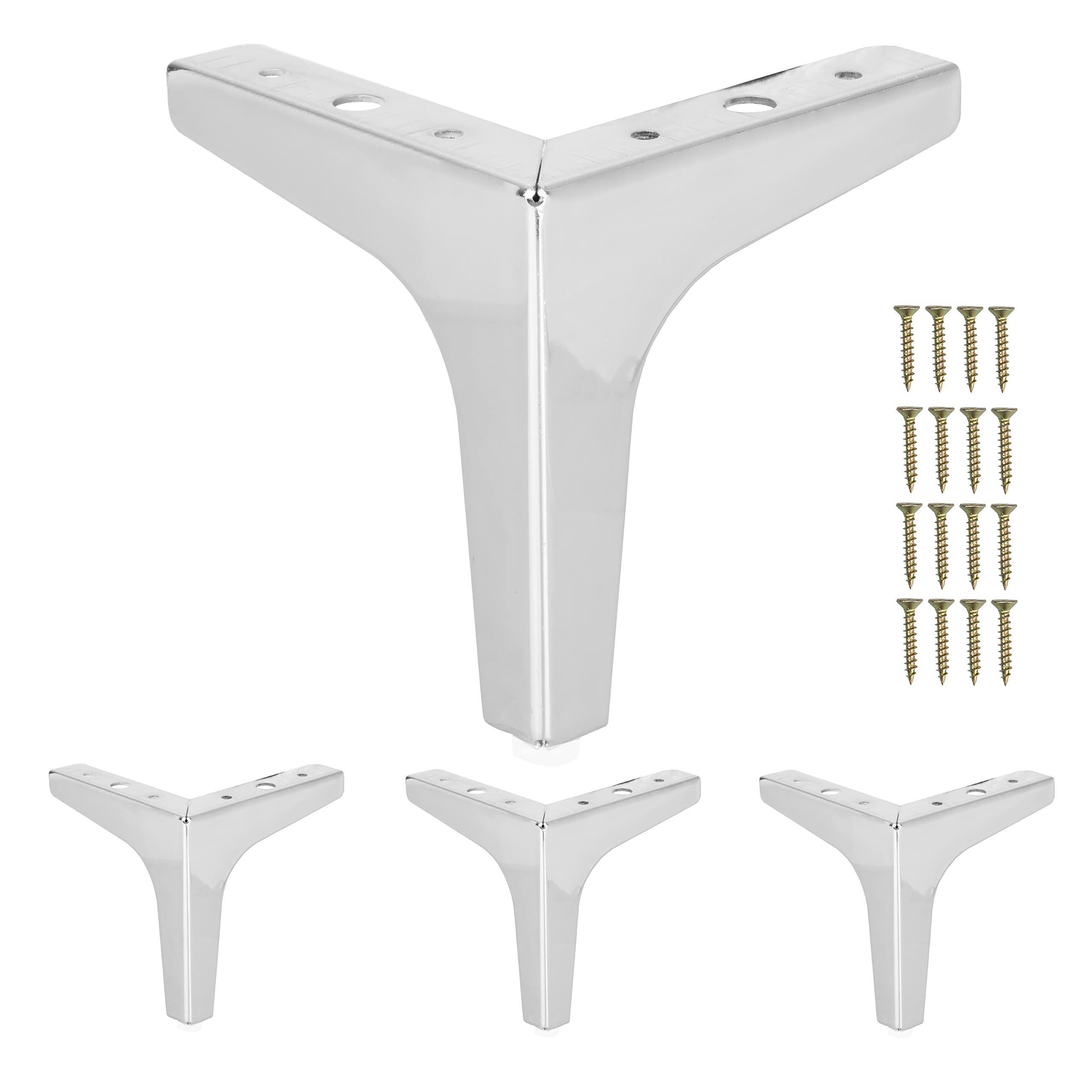 Amazon.com: Ilyapa Triangular Metal Furniture Feet - Set of 4 Chrome ...