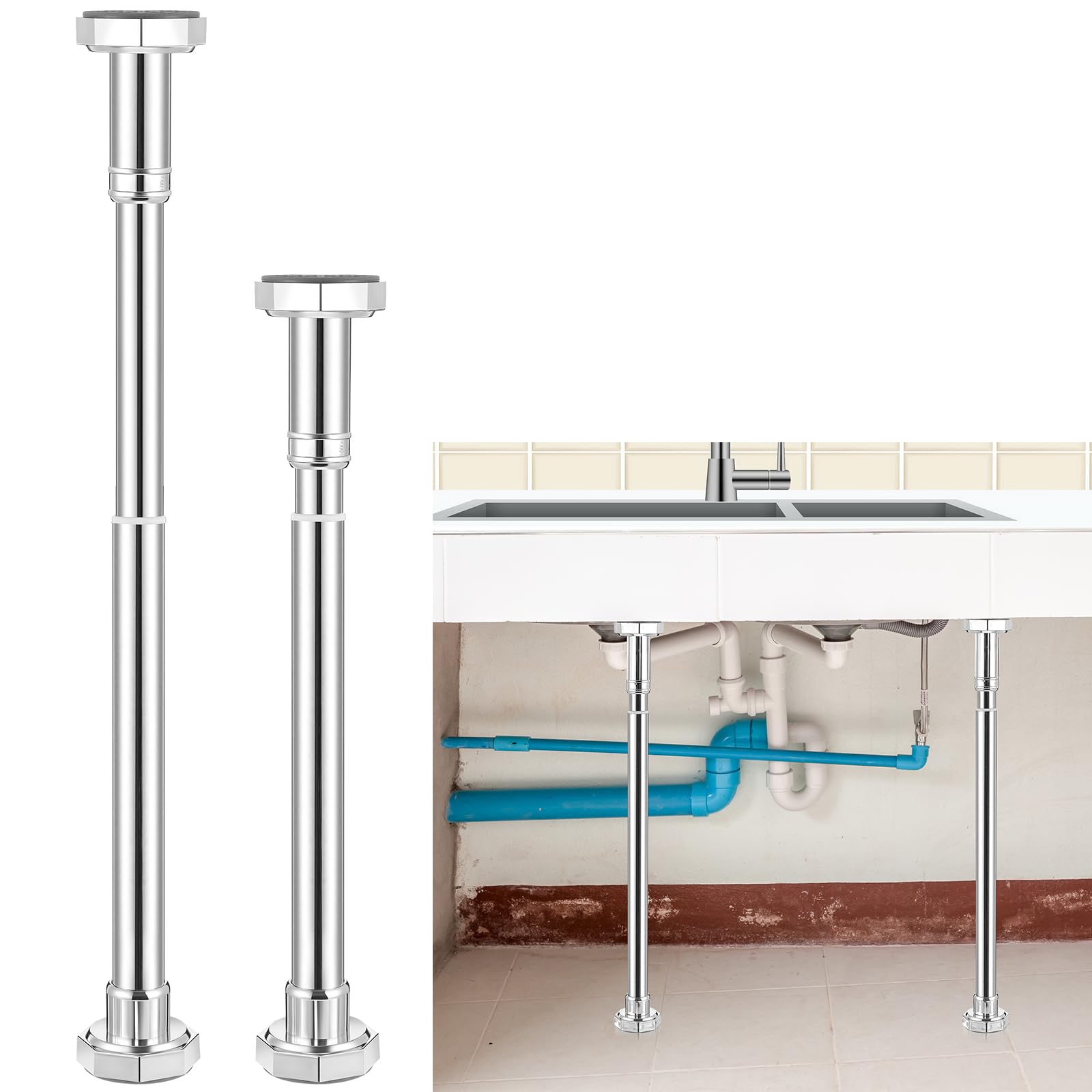 Blulu 2 Pcs Undermount Sink Brackets Stainless Steel Undermount Sink ...