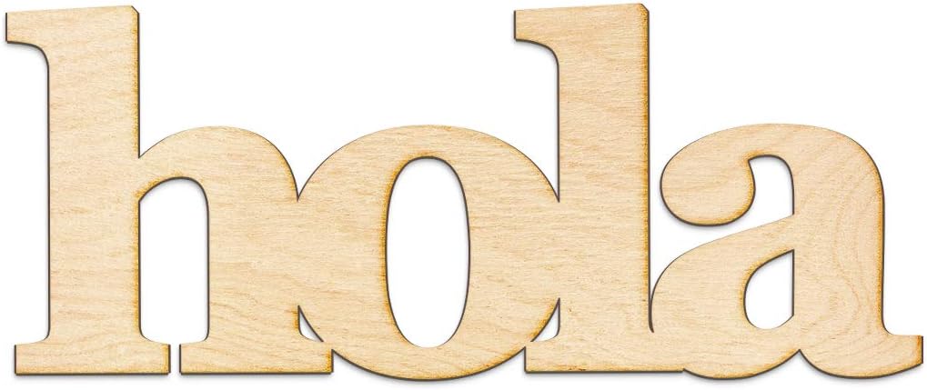 Amazon.com: hola Wood Sign Home Decor Gallery Wall Art Unfinished GIA ...