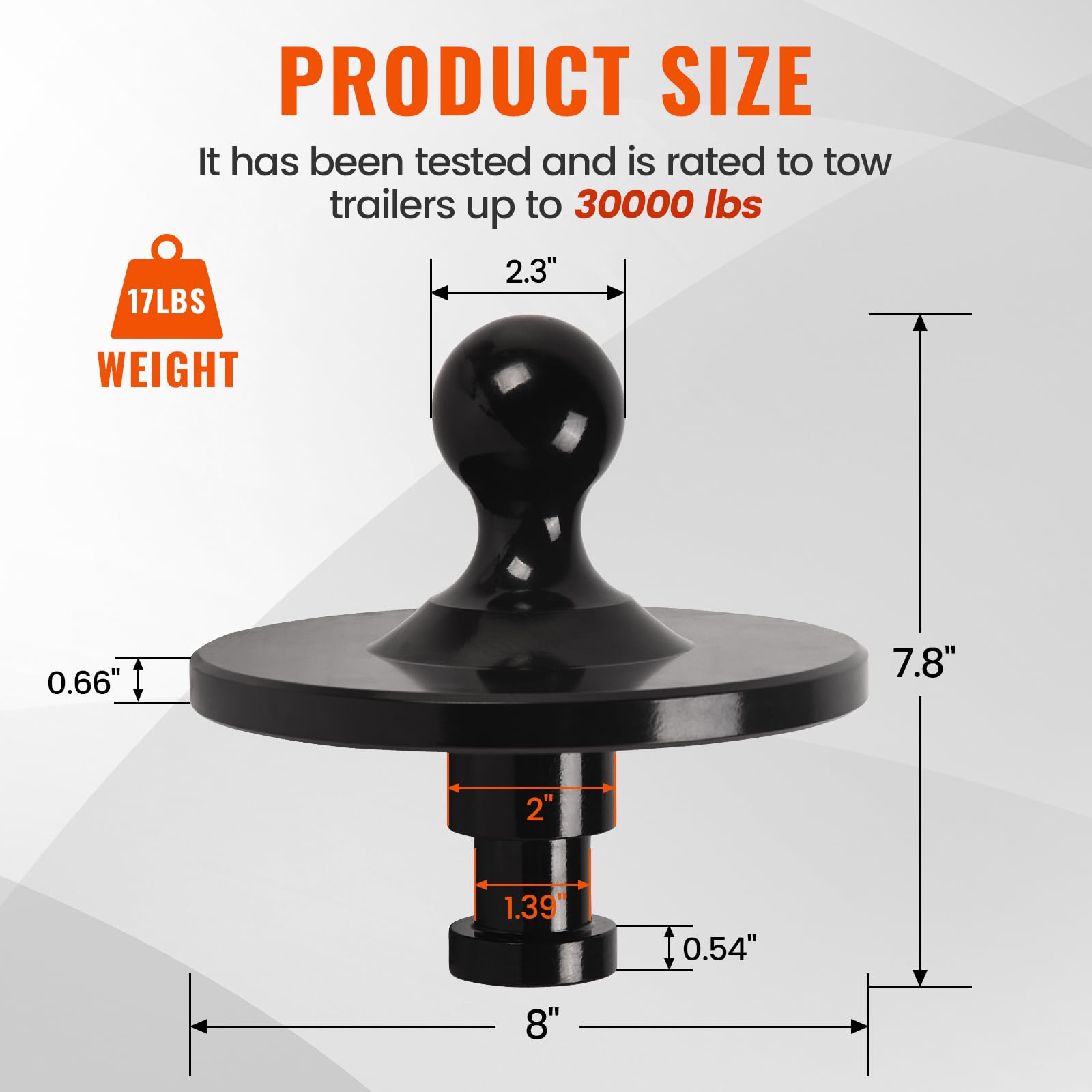 Snapklik.com : 5th Wheel To Gooseneck Adapter, 2-5/16" Kingpin To ...