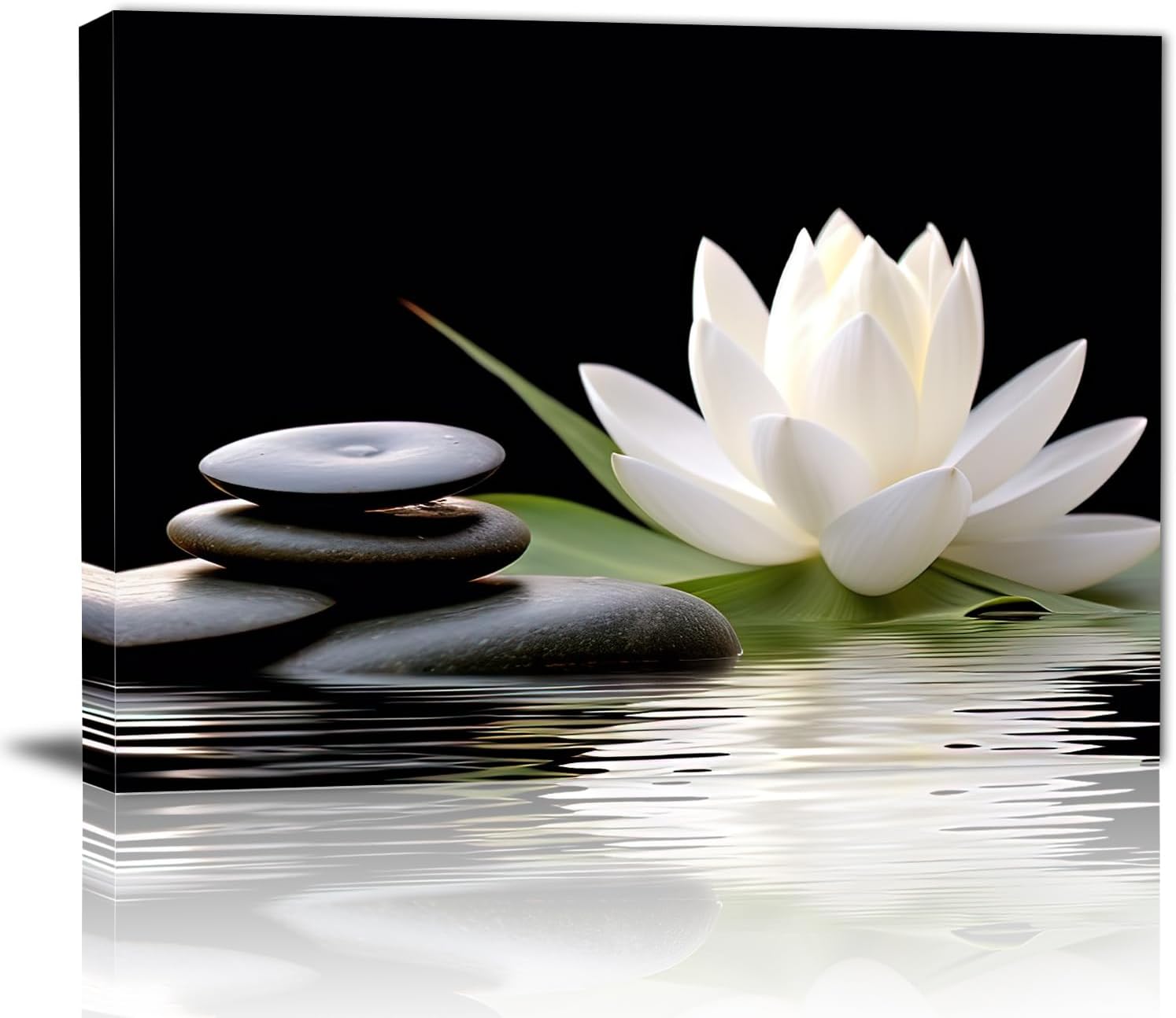 Amazon.com: wall26 Canvas Print Wall Art Rock Stack On Gray Zen Sand ...