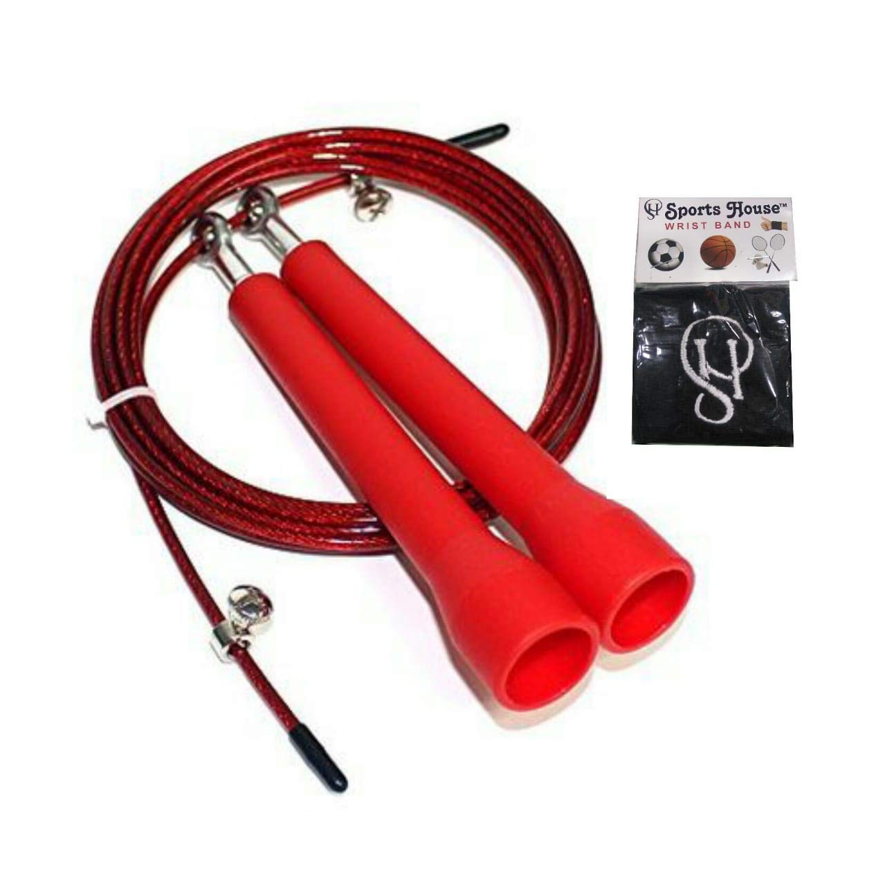 Buy Konex Jump Rope for skipping Red Colour with Sports House Wrist ...