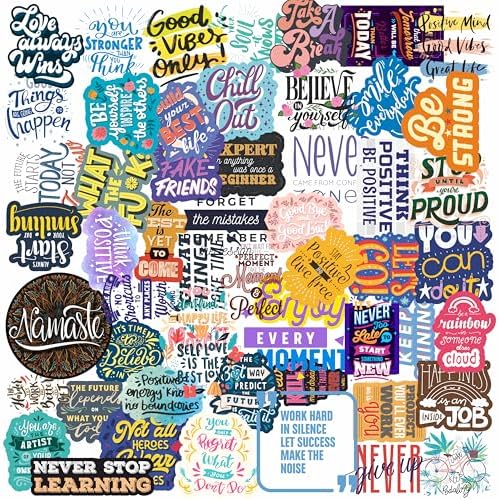 D2C Positive Affirmation Stickers Set, 53-Piece, Motivational and ...