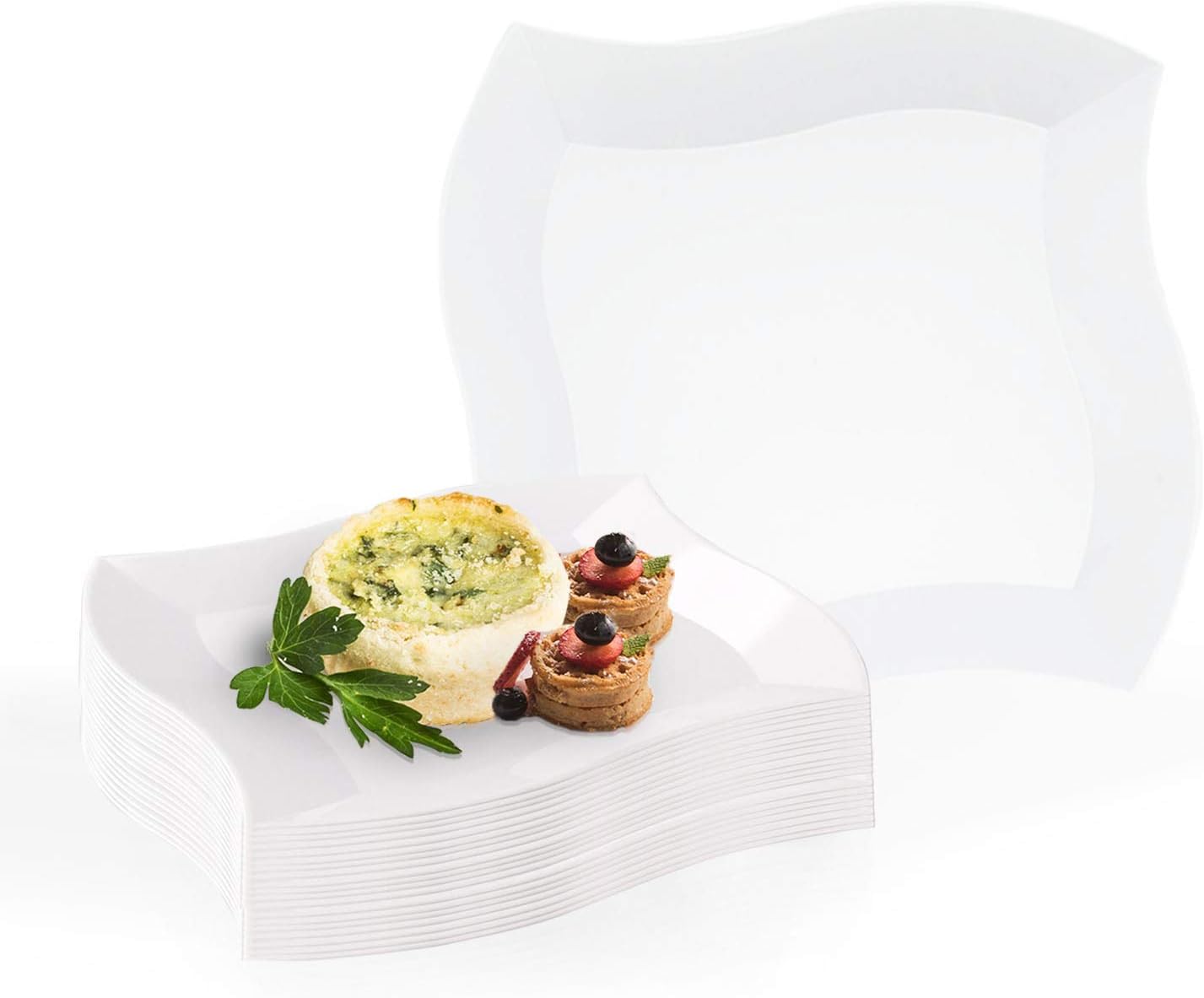 Amazon.com: Elegant Disposable Plastic Dessert 120 Plates - 7" Heavy ...