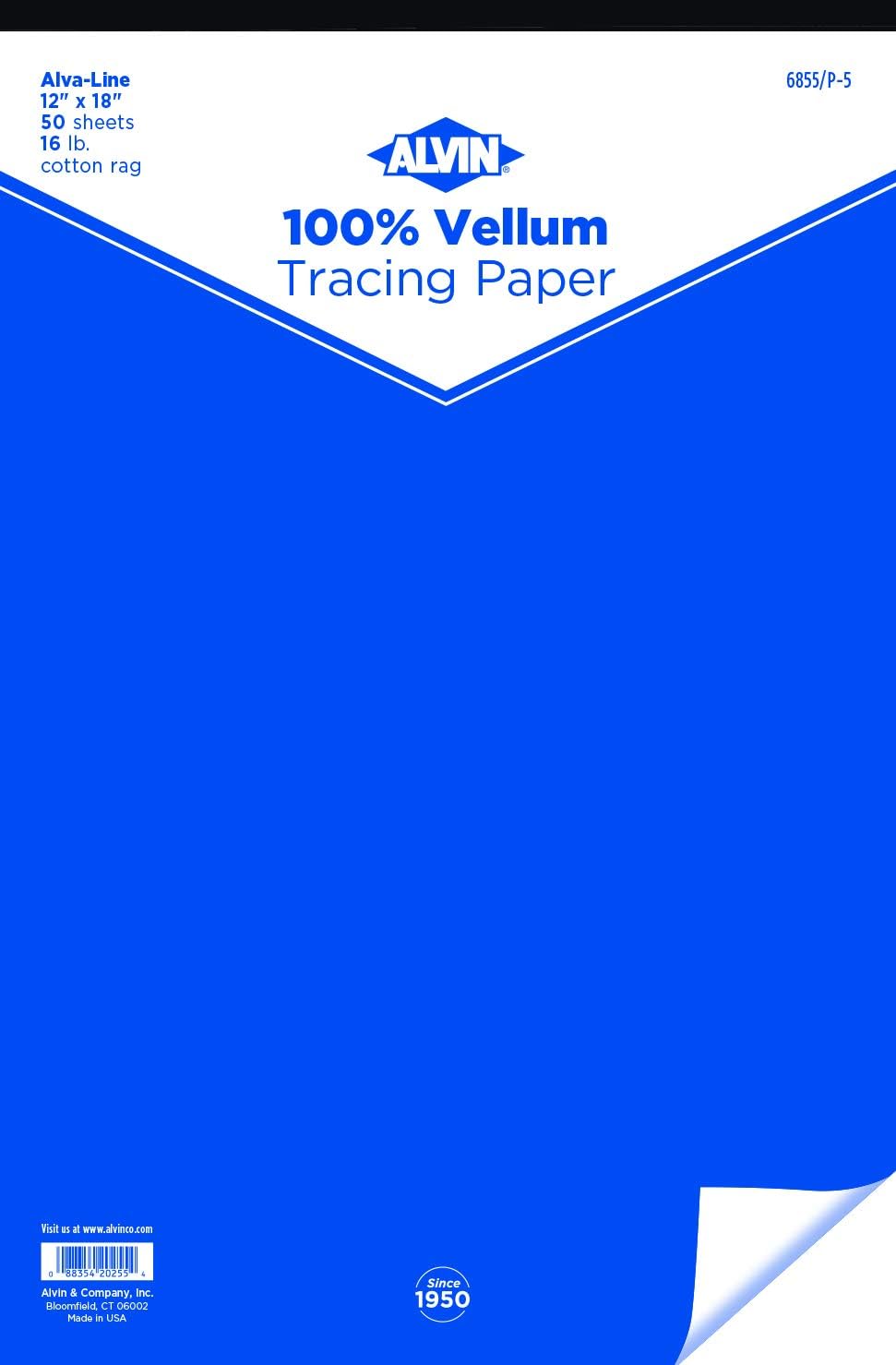 Amazon.com : Alvin, Alva-Line, 6855/P-5, 100% Rag Vellum, Medium Weight ...