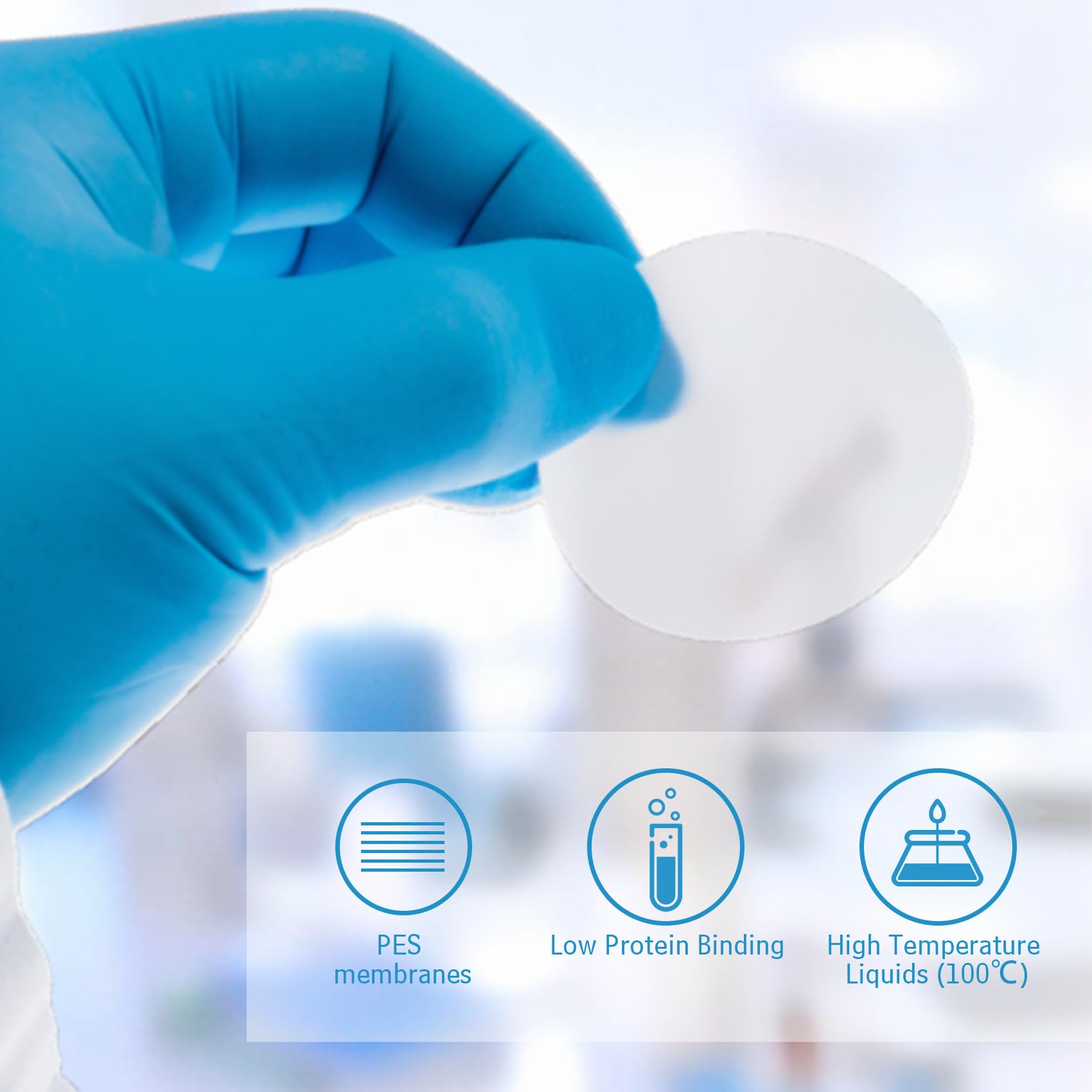 Snapklik.com : 100PCS PES Membrane Disc Filter, Hydrophilic, 47mm ...