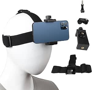 Hugewth Head Mounted Mobile Phone Holder, Outdoor Phone Head-mounted ...