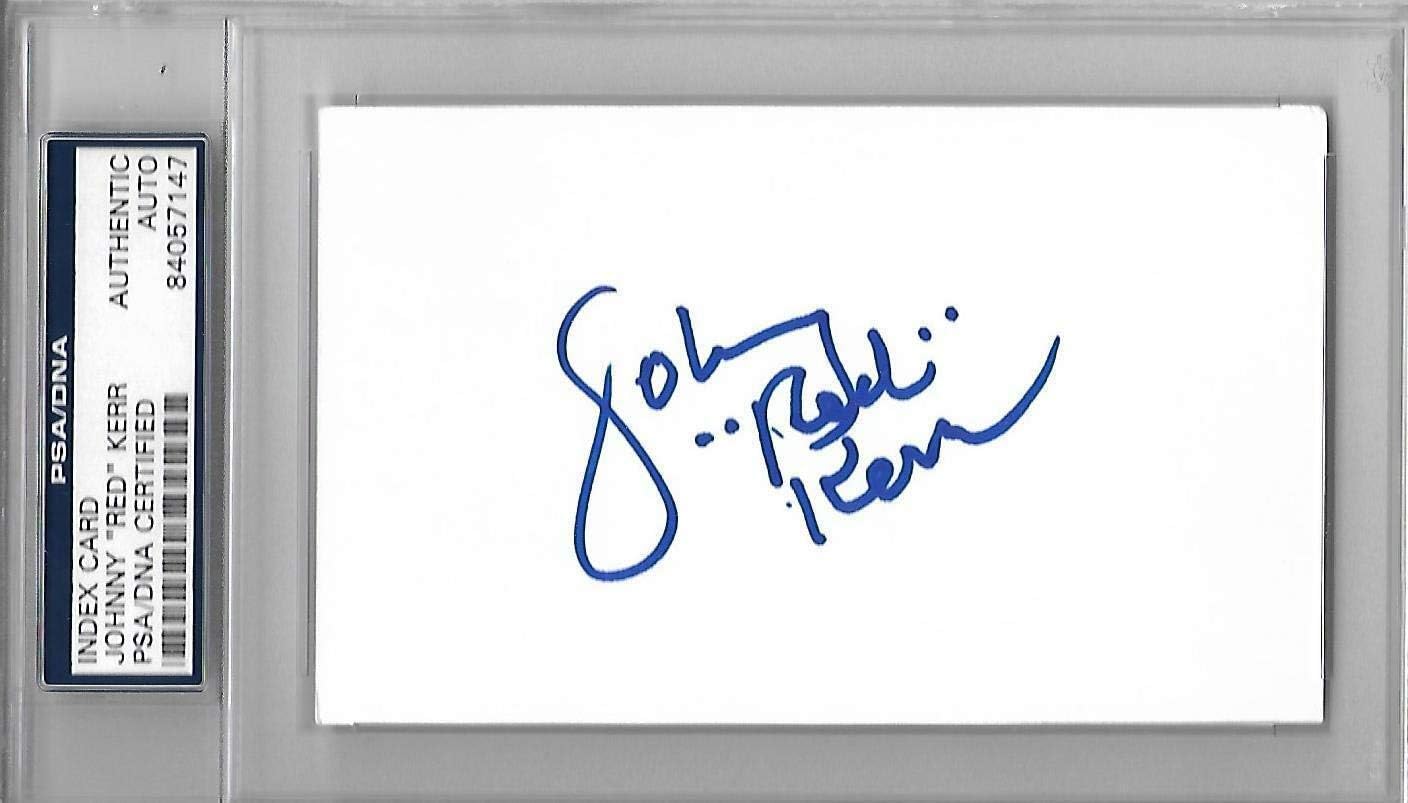 Johnny "Red" Kerr Signed Index Card - NBA - Chicago Bulls - Nationals ...