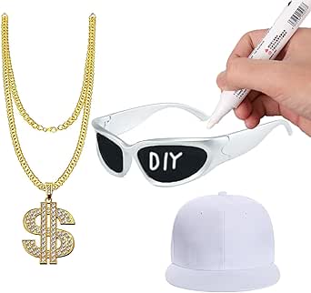 Amazon.com: Personalized Halloween Hip Hop Costume Kit 2000s 80s 90s ...