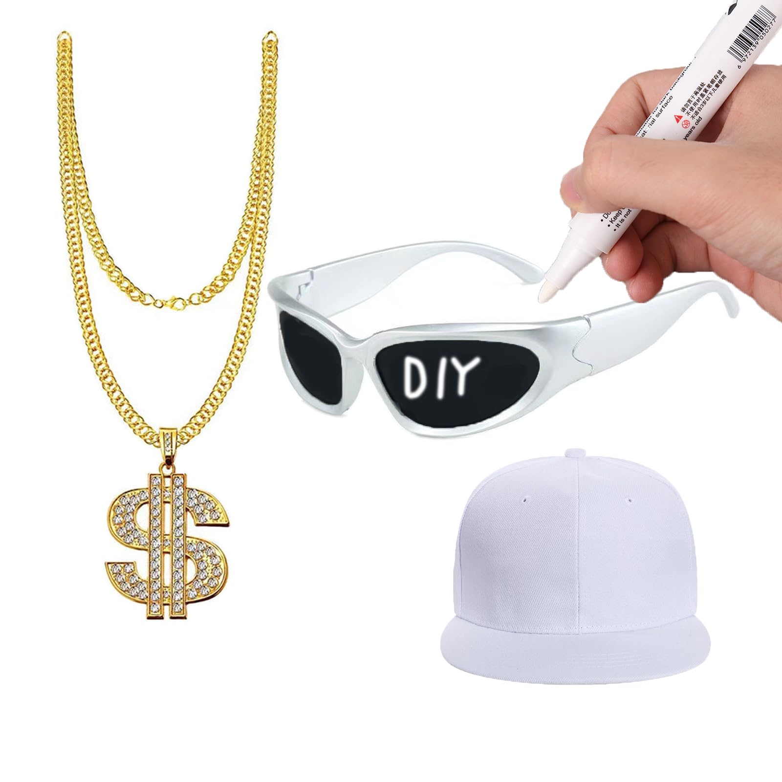 Amazon.com: Personalized Halloween Hip Hop Costume Kit 2000s 80s 90s ...