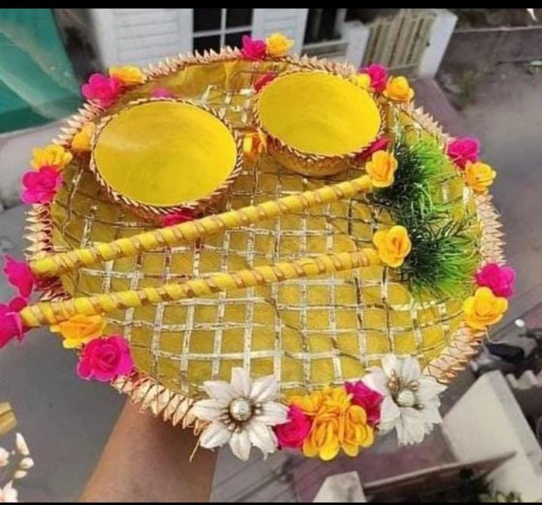 Buy Wood Arihants Arts and Craft Decorative Customized Haldi Ceremony ...