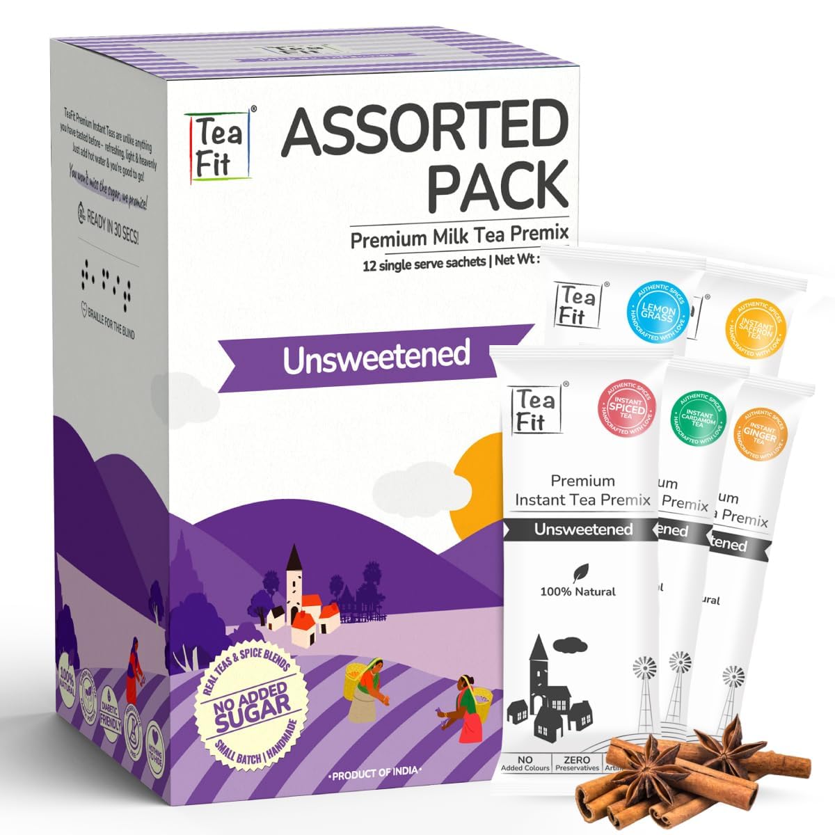 TeaFit Premium Zero Sugar Instant Assorted Tea Pack Of 10 Sachets ...