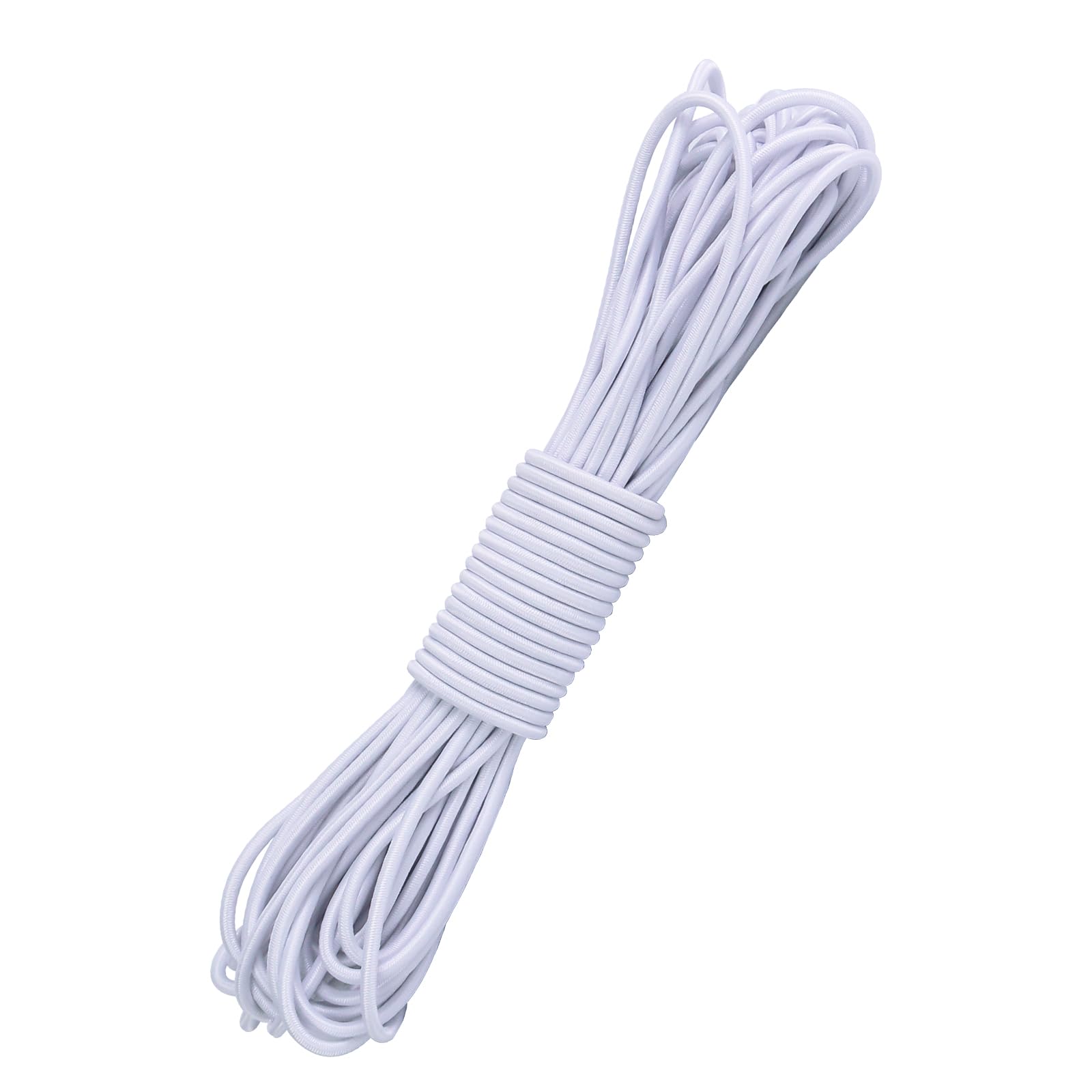 1/8 Inch White Bungee Cord, 40 Feet Heavy Duty Elastic Shock Cord Nylon ...