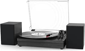 Amazon.com: WOCKODER Record Player with Dual Stereo Speakers, Vinyl ...