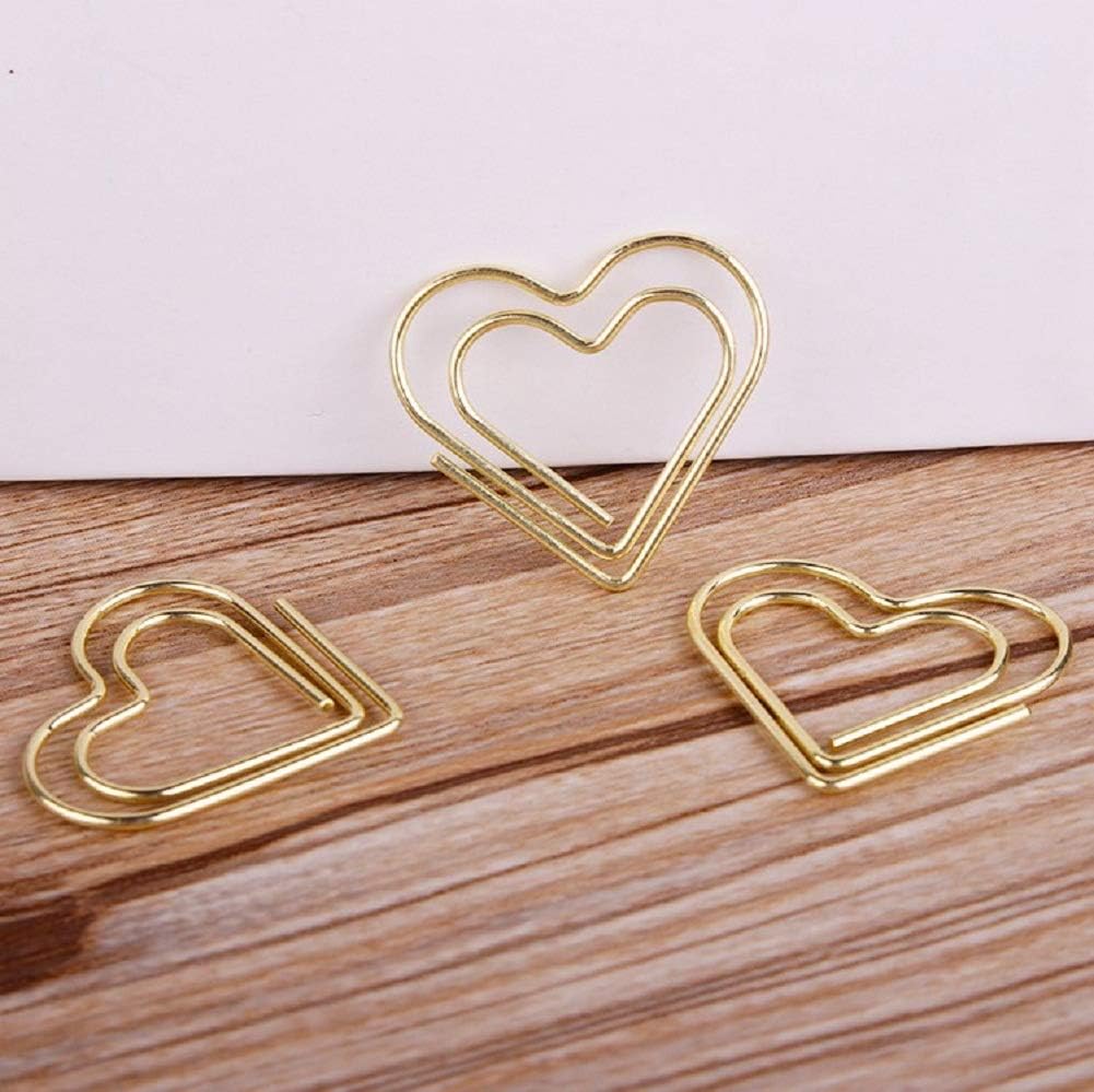 Amazon.com : 12Pcs Paper Clips Heart Shape PaperClips Metal Document ...