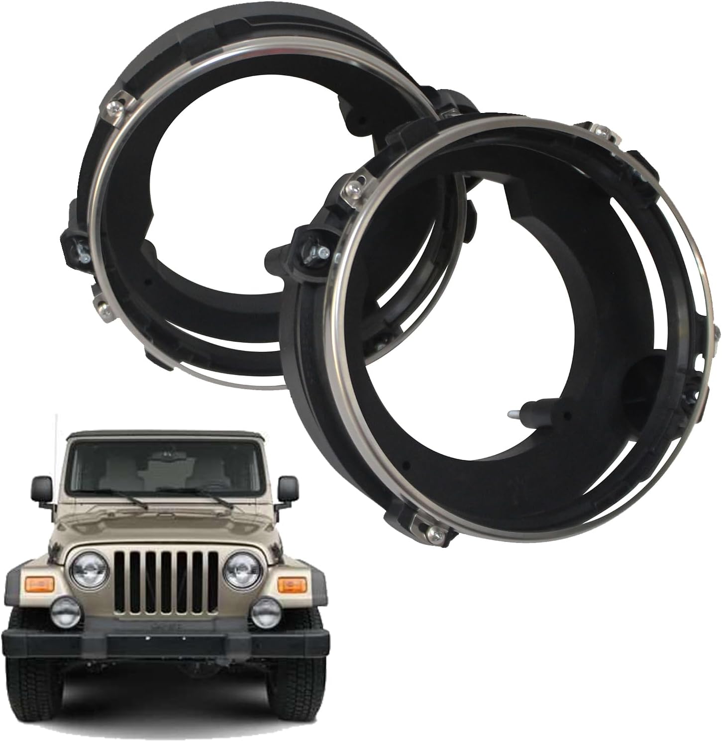 Amazon.com: X AUTOHAUX 1 Set 7 Inch Round Headlight Mounting Retaining ...