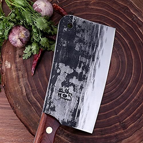 Cleaver Knife,Meat Cleaver, Forged Carbon Steel Style Butcher Knife ...