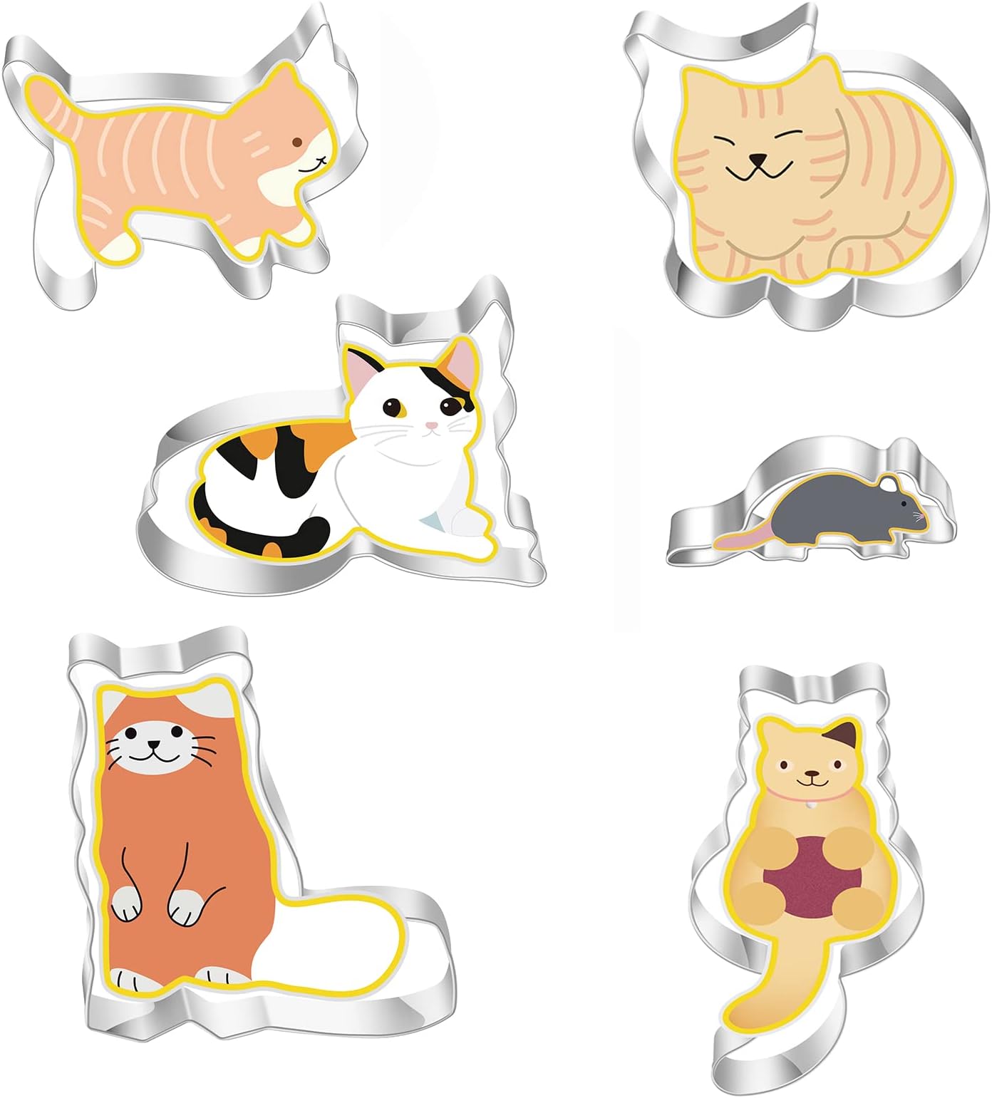 Amazon.com: WIN 5pcs Cute Cat Shape Cookie Cutter Stainless Steel ...