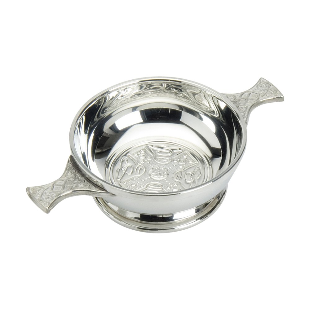Edwin Blyde & Co Quaich with Ornate Wire and Celtic handles, 5 inch ...
