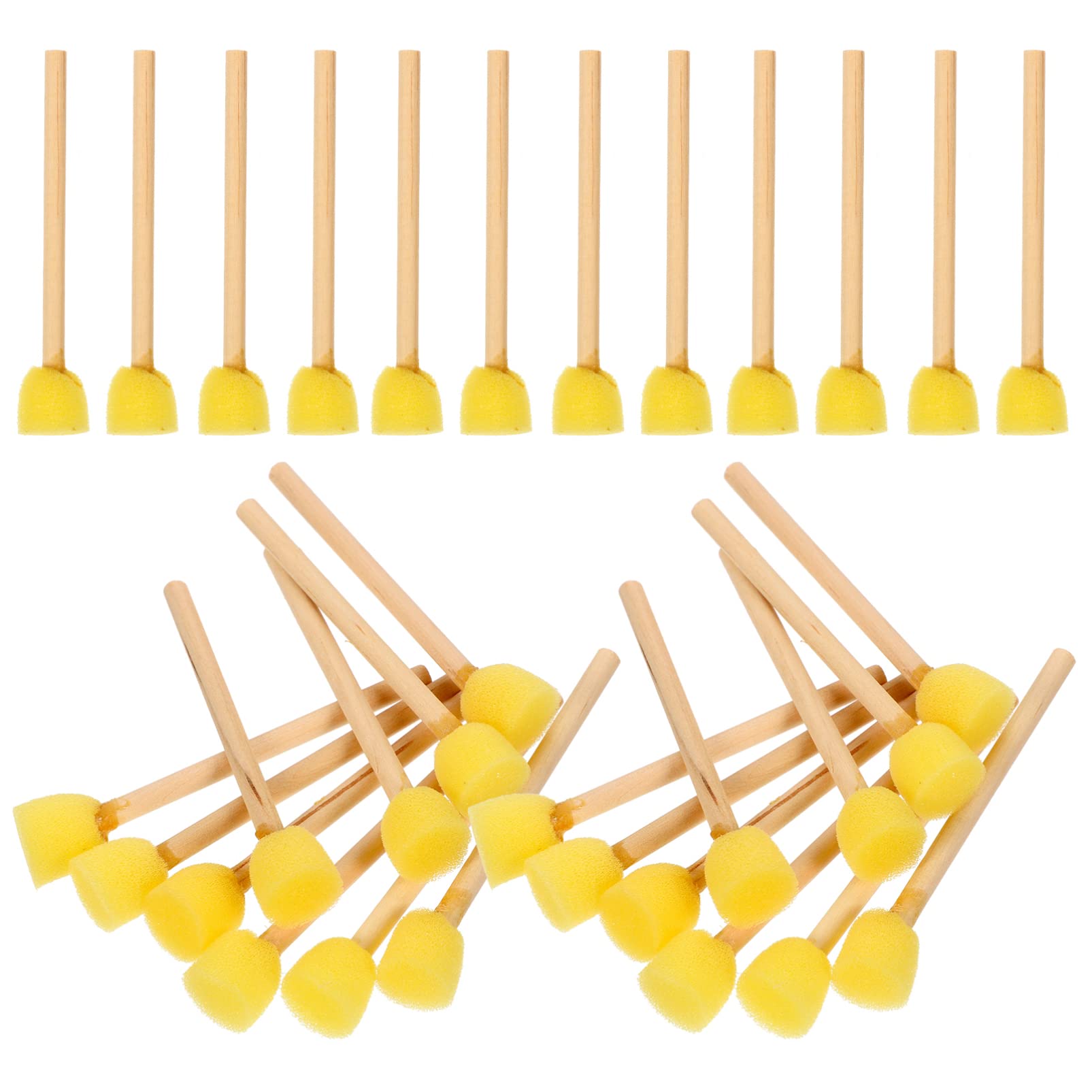 Diy Craft Sponge Tools MAGICLULU 100-Pack - Wooden Handle Paint Brushes ...