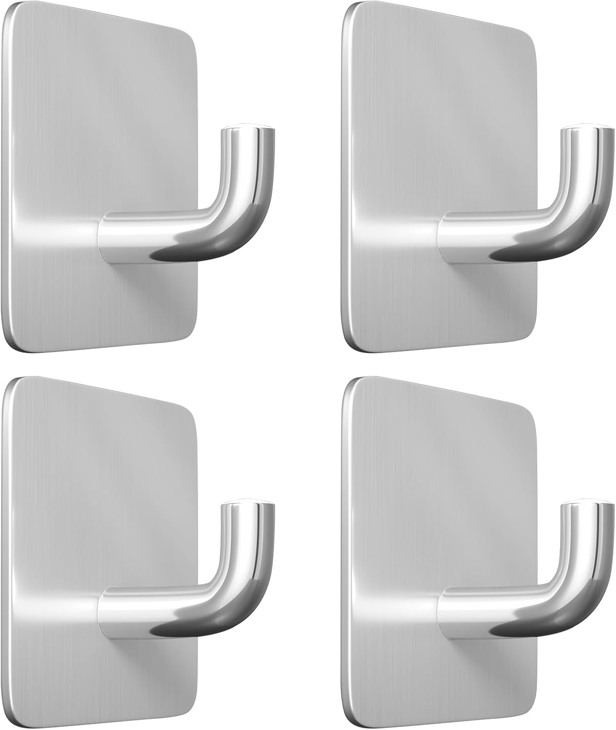 ACNISM 4 PCS Stainless Steel Sticky Hooks Heavy Duty Wall Hooks Towel ...