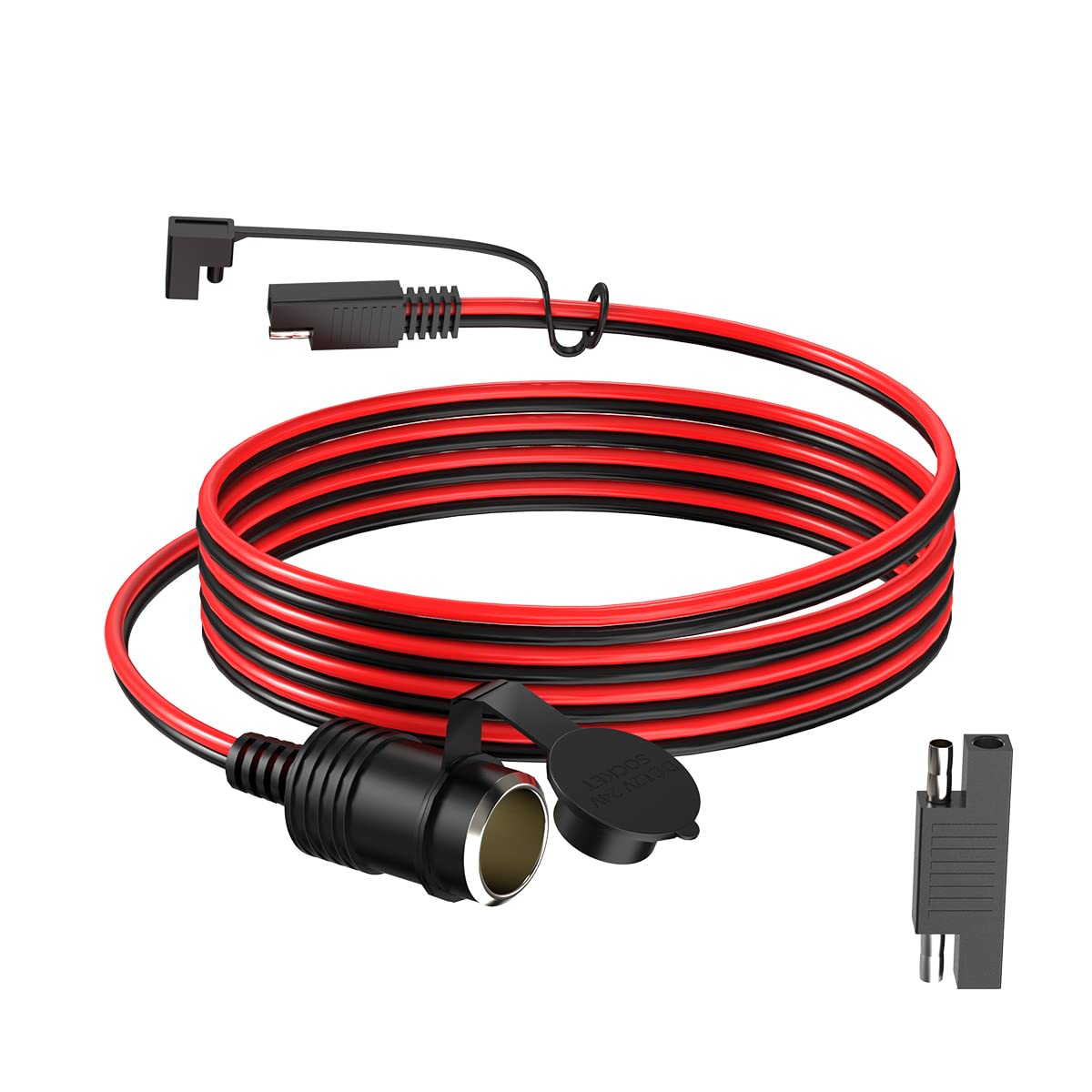 Snapklik.com : ELFCULB 14AWG 5FT SAE To Cigarette Lighter Socket,12V ...