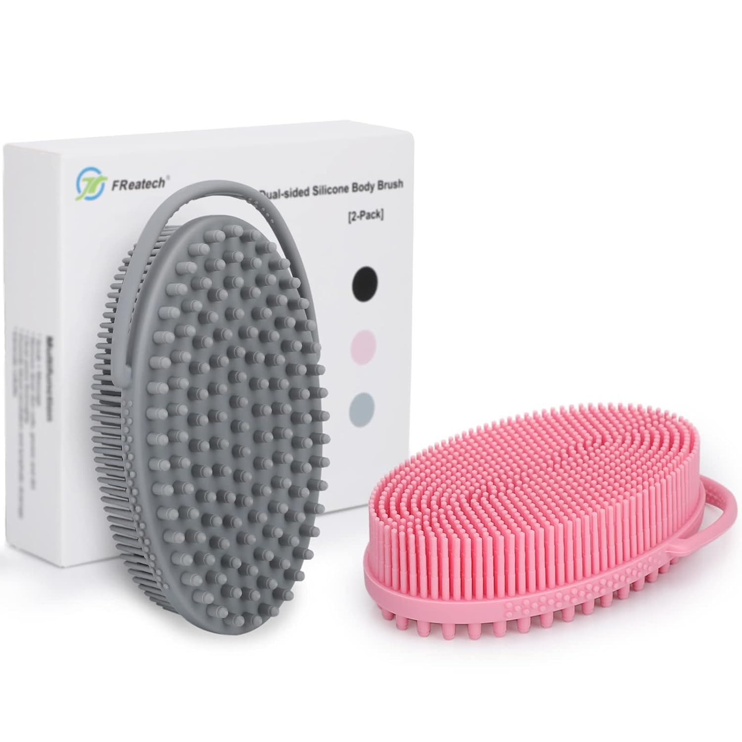 FREATECH 2 Stück Körperbürste aus Silikon - Eingebauter Schlaufengriff ...
