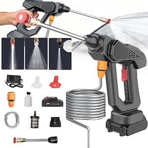 Amazon.com : KEPEAK Cordless Pressure Washer Gun, Battery Power Washer ...