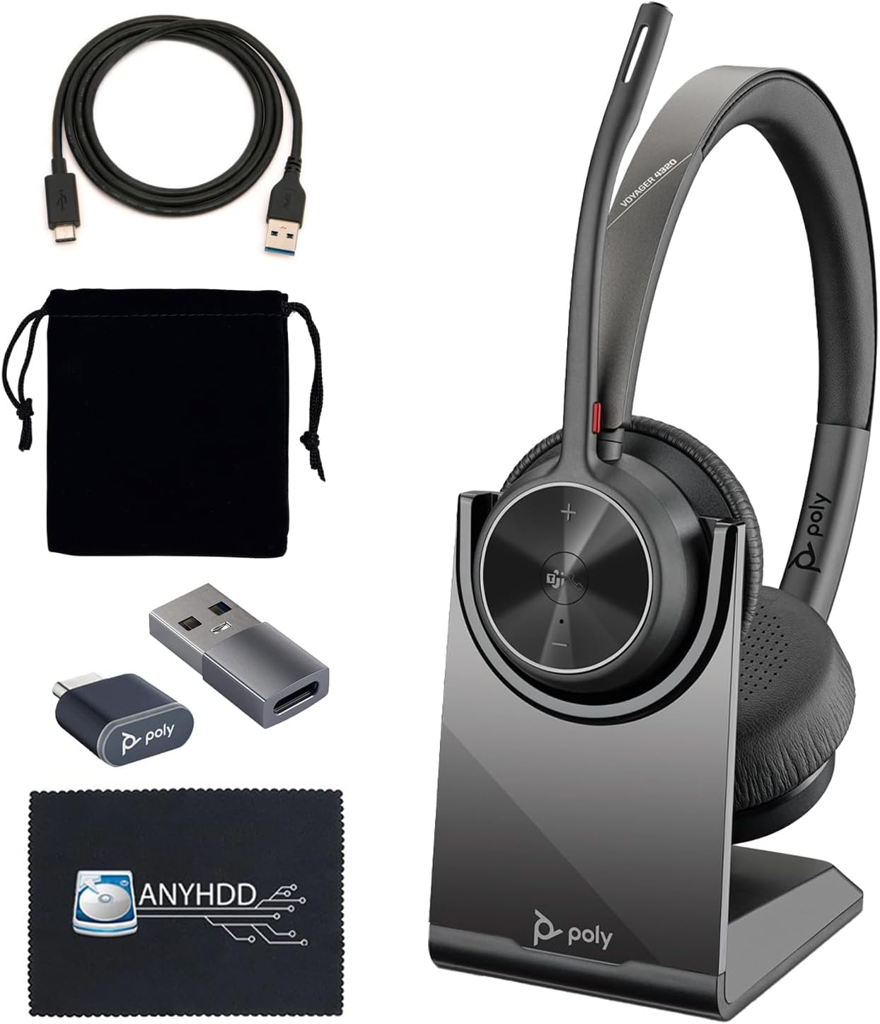 Amazon.com: Poly (Plantronics Voyager 4320 UC Headset with BT700 dongle ...