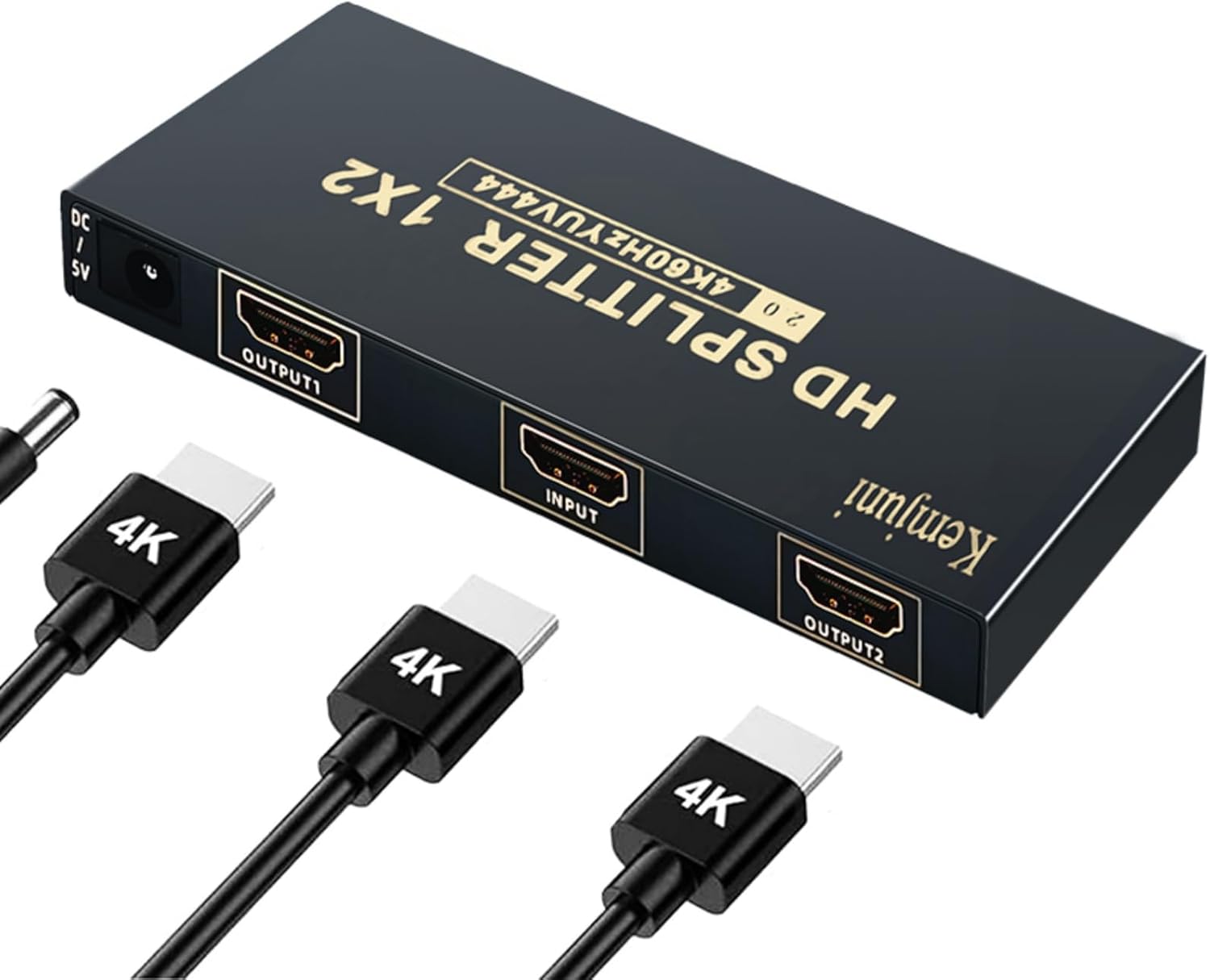 Amazon.com: kemjuni HDMI Splitter 1 in 2 Out, 4K@60Hz HDMI Cable ...